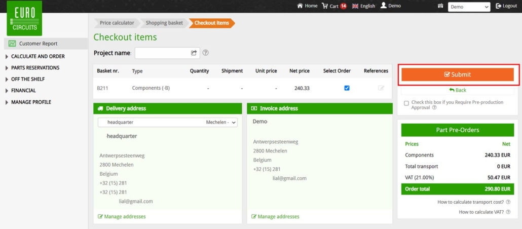Parts Pre-Order (PPO) User Guide - Eurocircuits